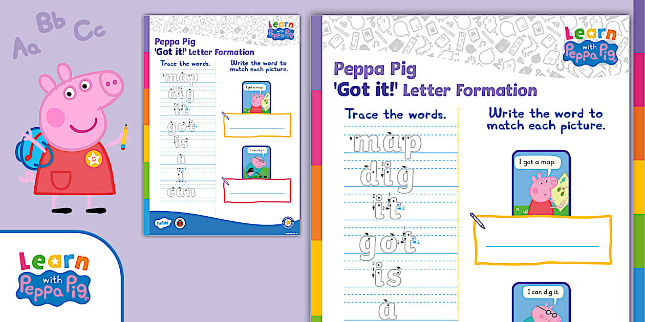 FREE! - Peppa Pig 'Got It!' Letter Formation Activity Sheet