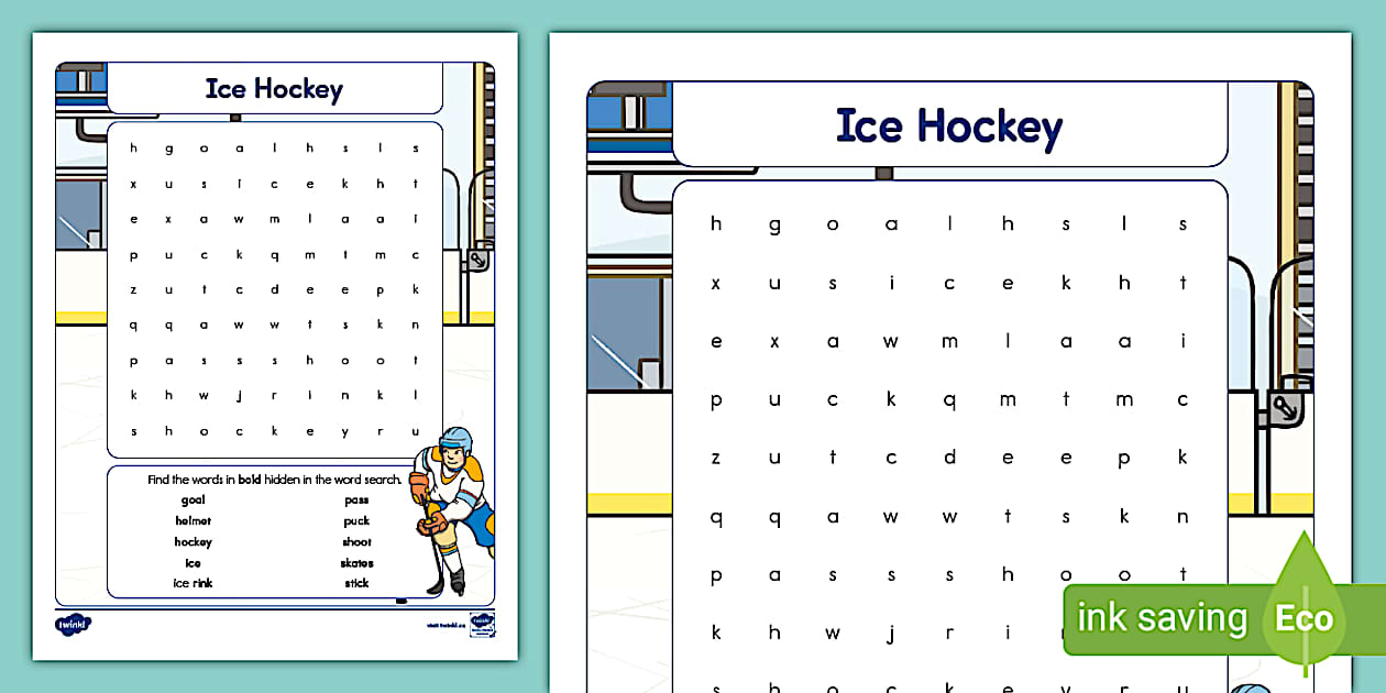 Ice Hockey Word Search (teacher made) - Twinkl