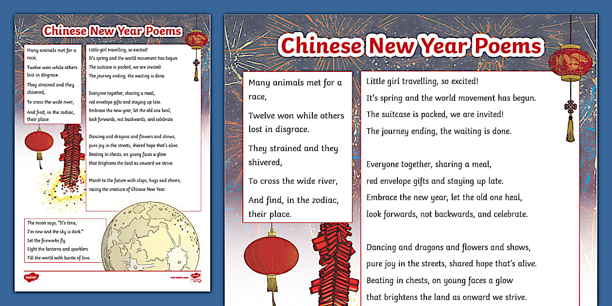 KS2 Chinese New Year Poem Examples (teacher made) - Twinkl