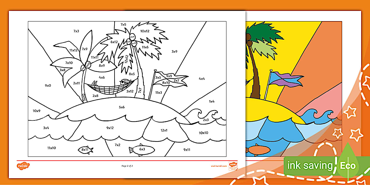 Pirate Island Multiplication Colour by Number (teacher made)