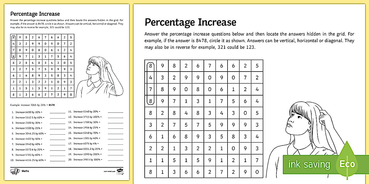 Percentage Increase Worksheet (PDF) | KS3 Maths | Beyond