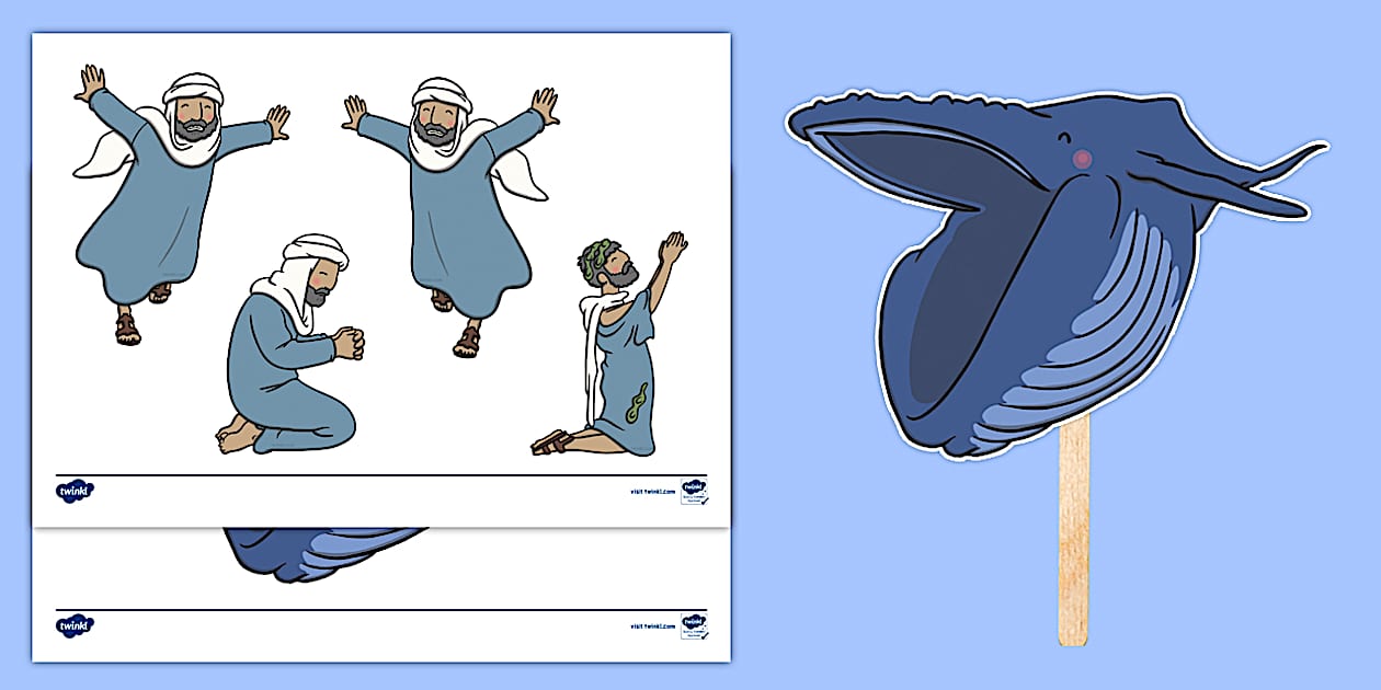 Jonah and the Big Fish Stick Puppets