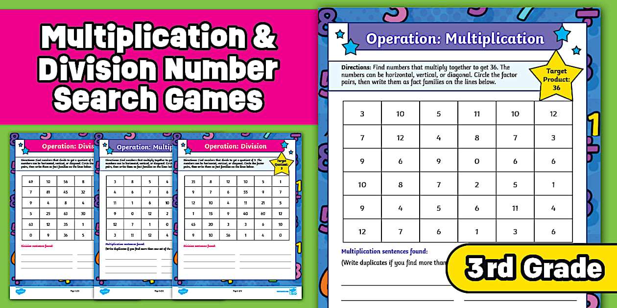 Number Search Game for 3rd Grade | Math | Twinkl USA