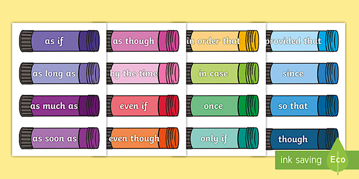 Editable KS2 Conjunctions on Glue Sticks Word Cards - Twinkl