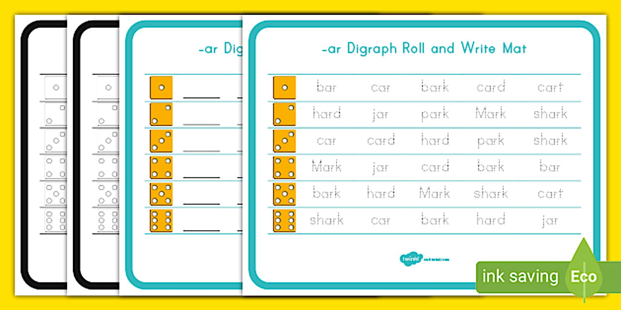-ar Digraph Roll and Write Mat (teacher made) - Twinkl