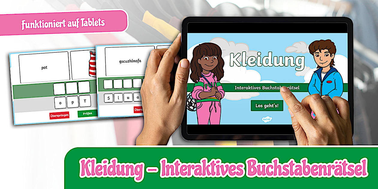Kleidung - Interaktives Buchstabenrätsel