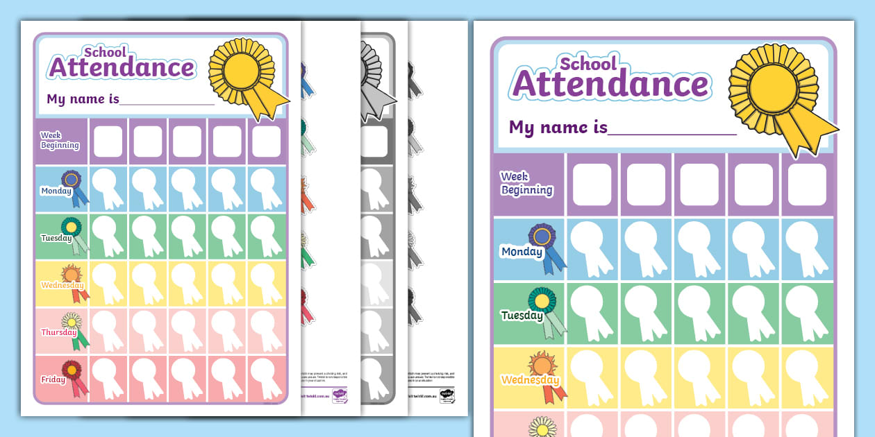 School Attendance Reward Chart (creat de profesori) - Twinkl