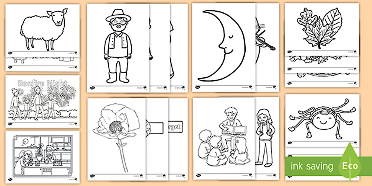 KS1 November Colouring Pages (teacher made) - Twinkl
