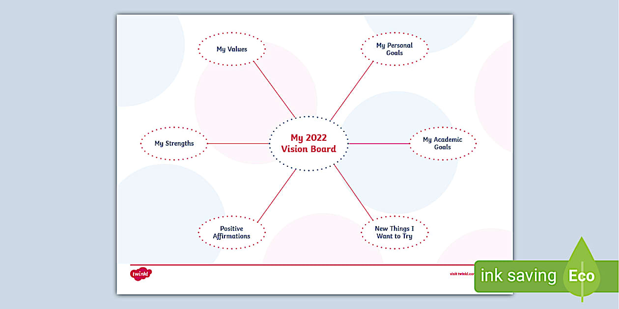 Vision Board Template For Setting Goals (teacher made)