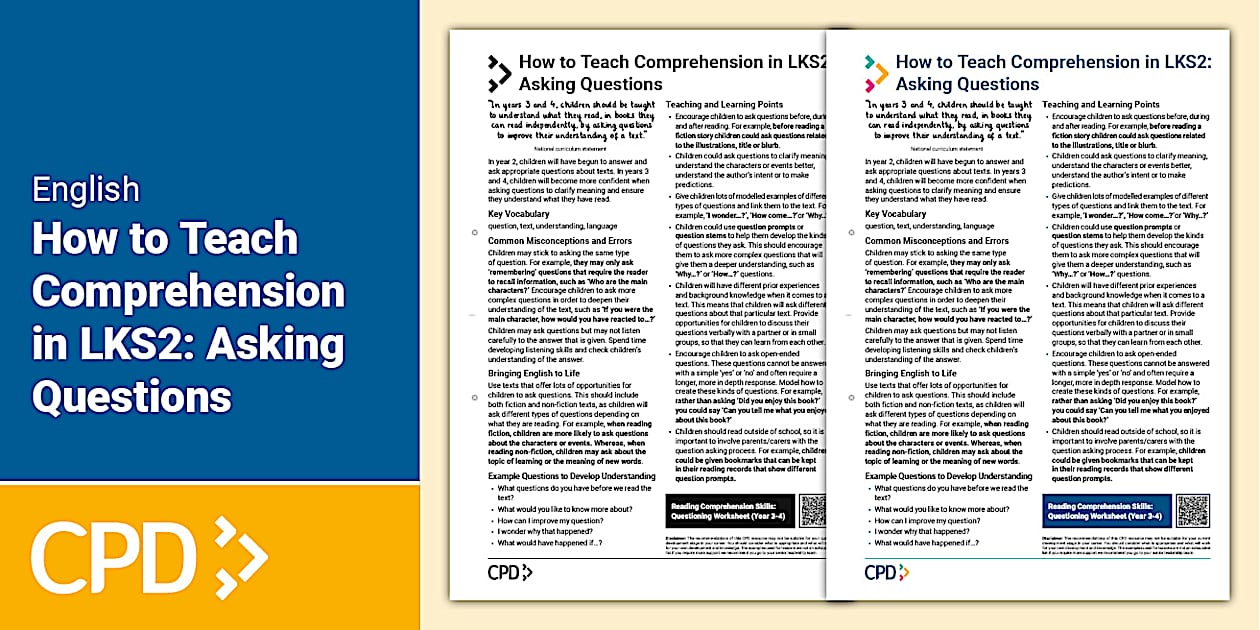 How to Teach Comprehension in LKS2: Asking Questions
