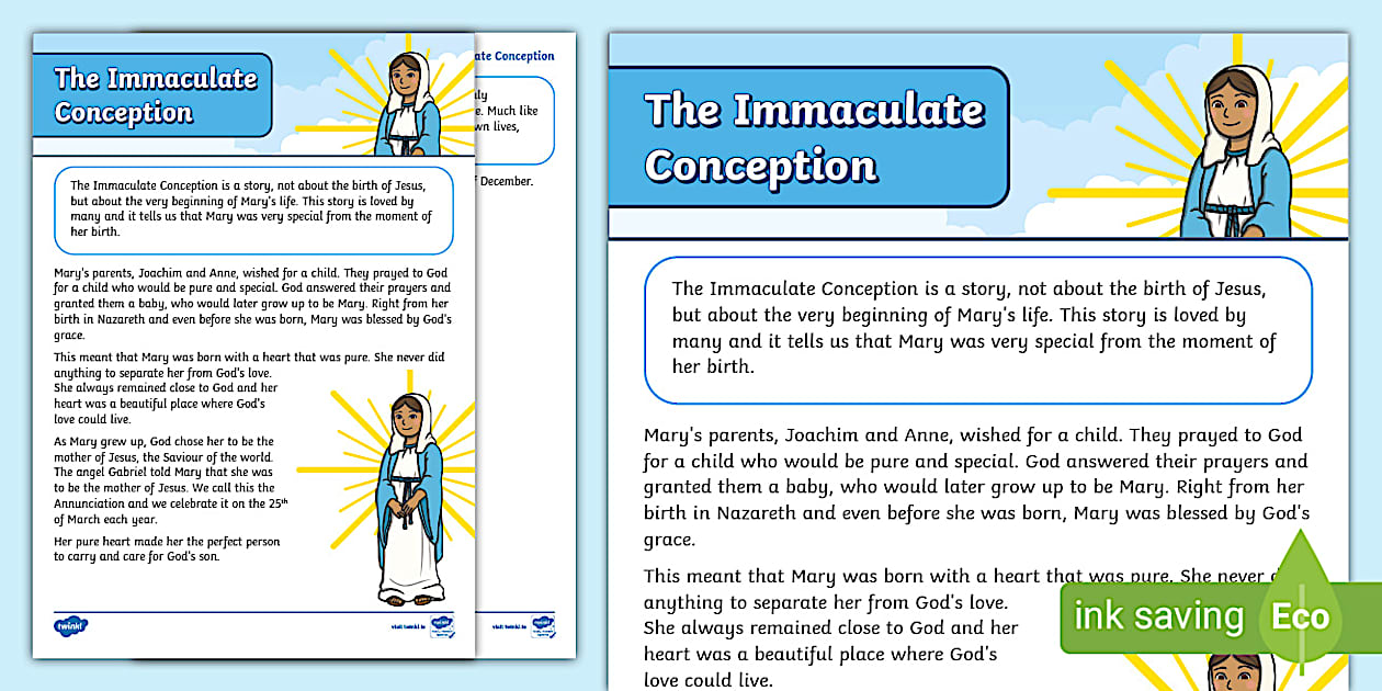 Feast of the Immaculate Conception Reading Comprehension