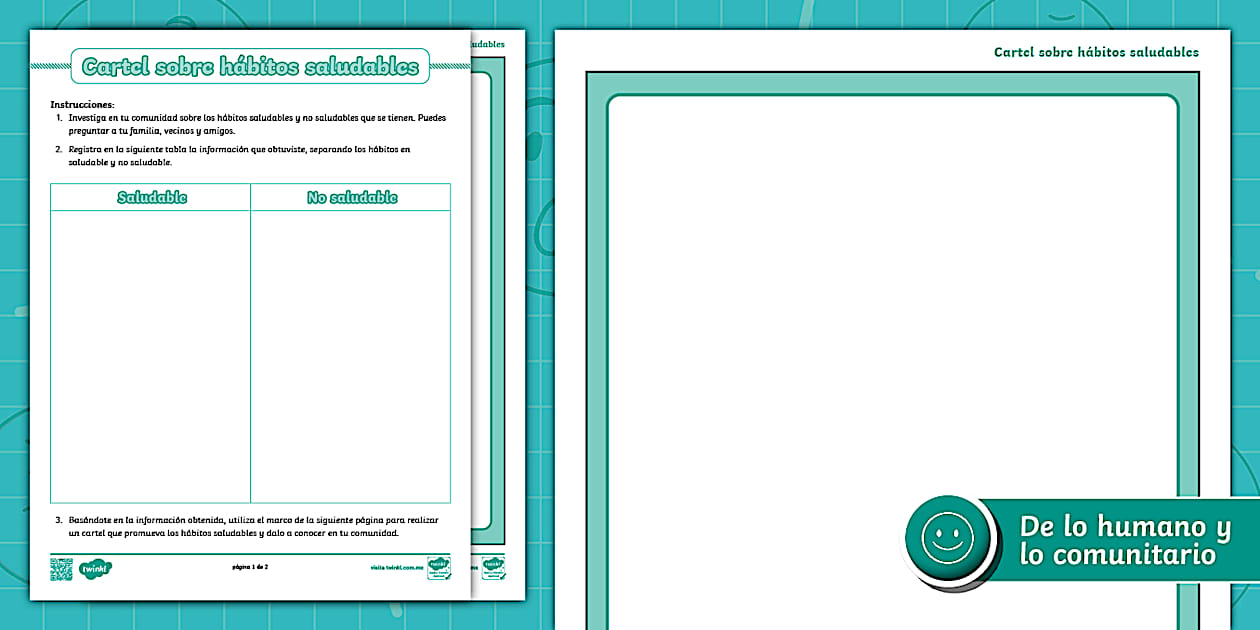 Cartel sobre hábitos saludables (teacher made) - Twinkl