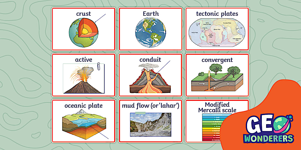 LKS2: Volcanoes and Earthquakes Key Vocabulary Cards