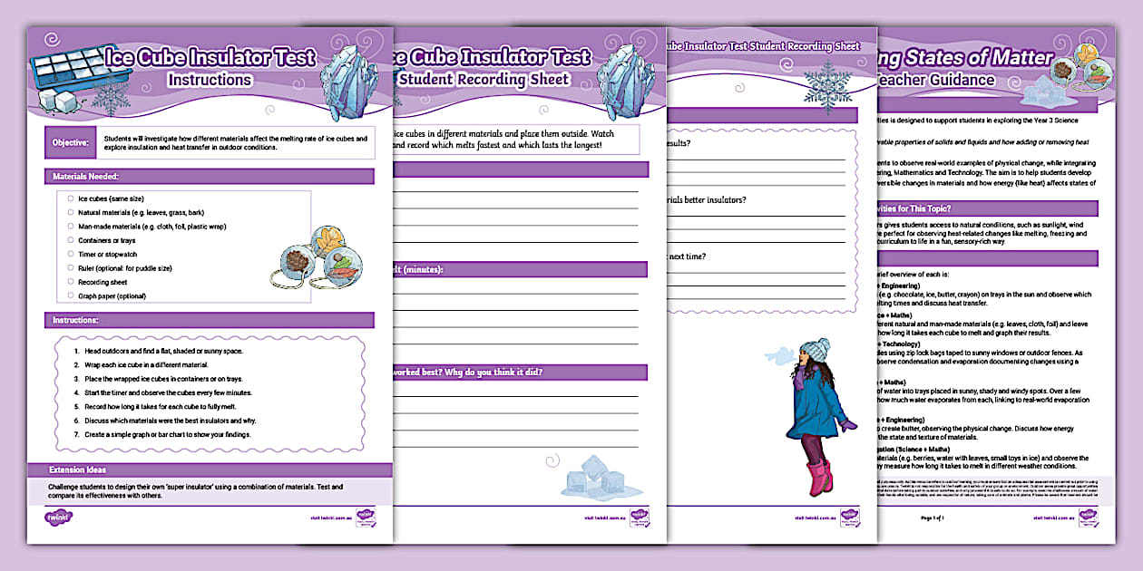 STEM Outdoors: Ice Cube Insulator Test - Twinkl