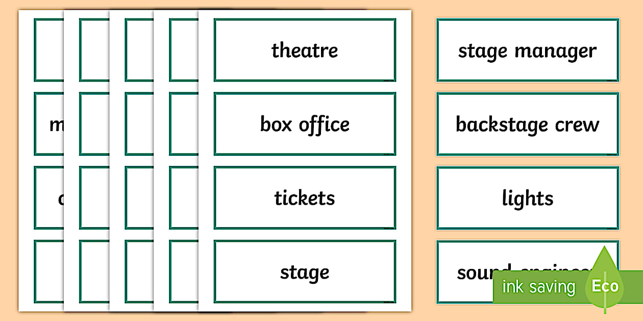 The Theatre Word Cards (Teacher-Made) - Twinkl