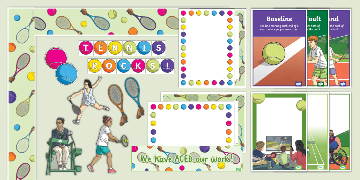 Tennis Wall Display Pack (teacher made) - Twinkl