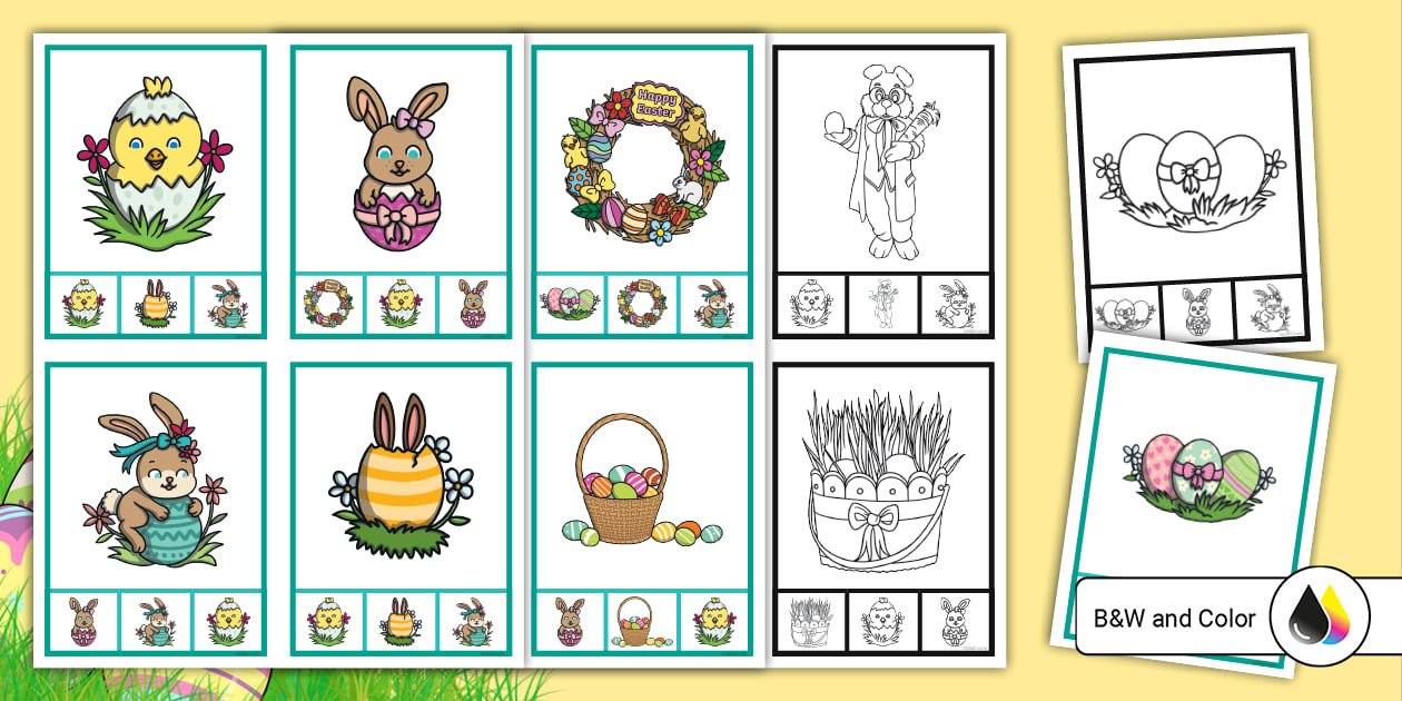 Easter Matching Clip Cards (teacher made) - Twinkl
