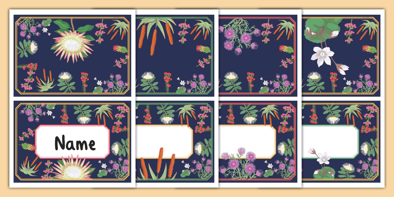 Fynbos Themed Name Tents (creat de profesori) - Twinkl