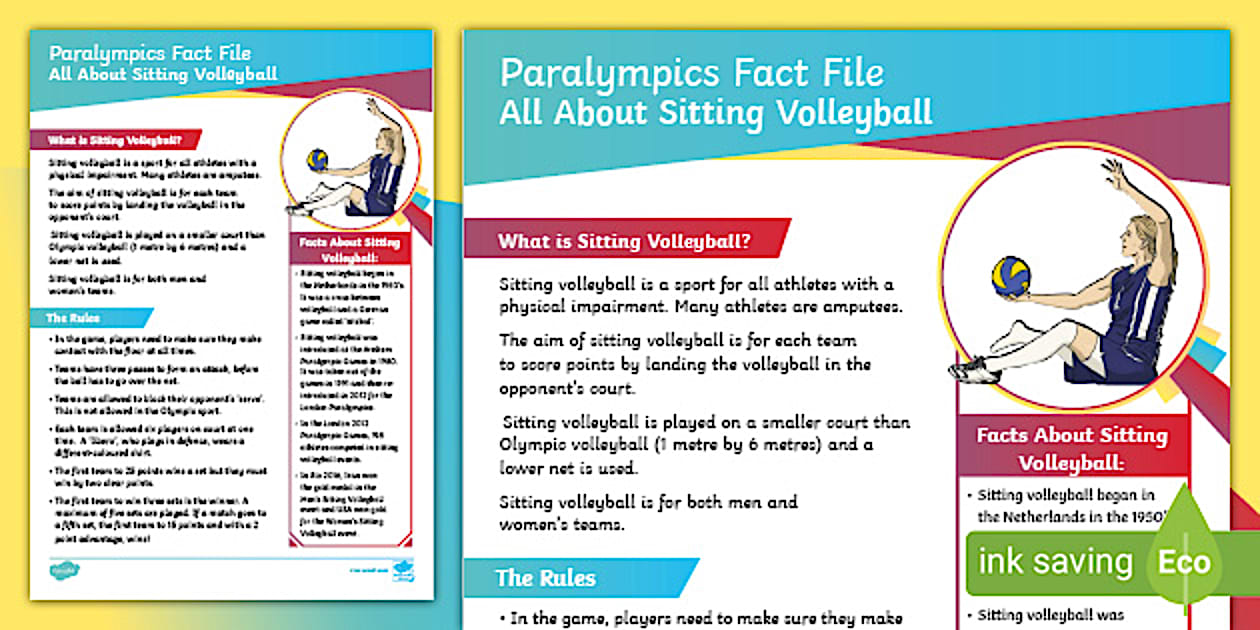 Para-Games All About Sitting Volleyball Fact File