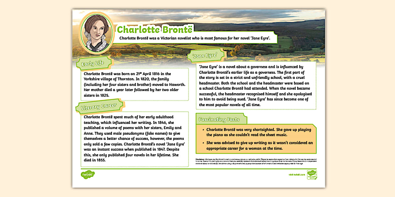 Charlotte Brontë Fact File - Twinkl - KS2