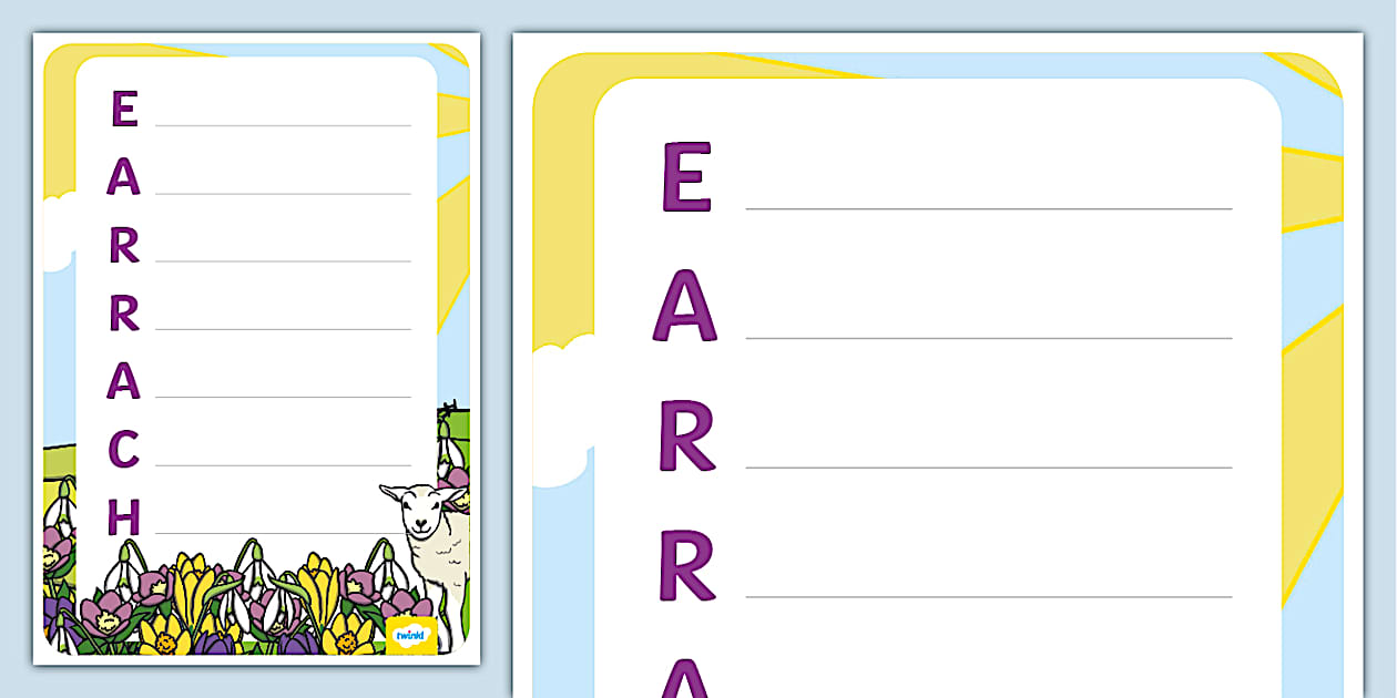 Earrach Acrostic Poem (teacher made) - Twinkl