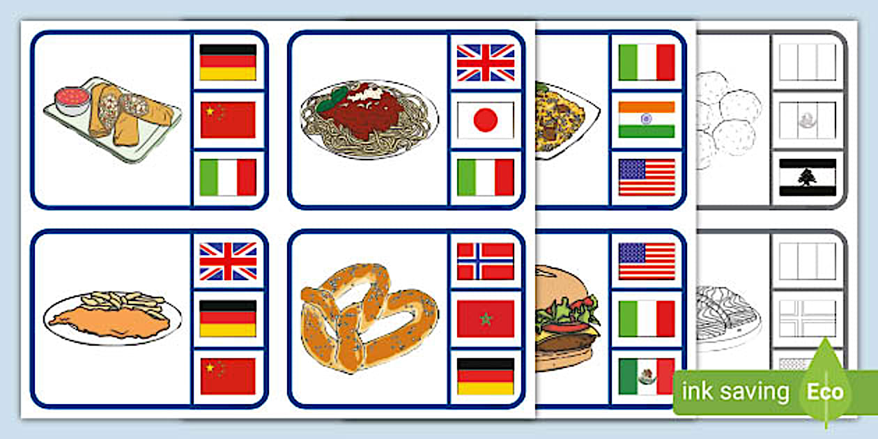 Food Around the World Clip Cards-Social Studies Activity