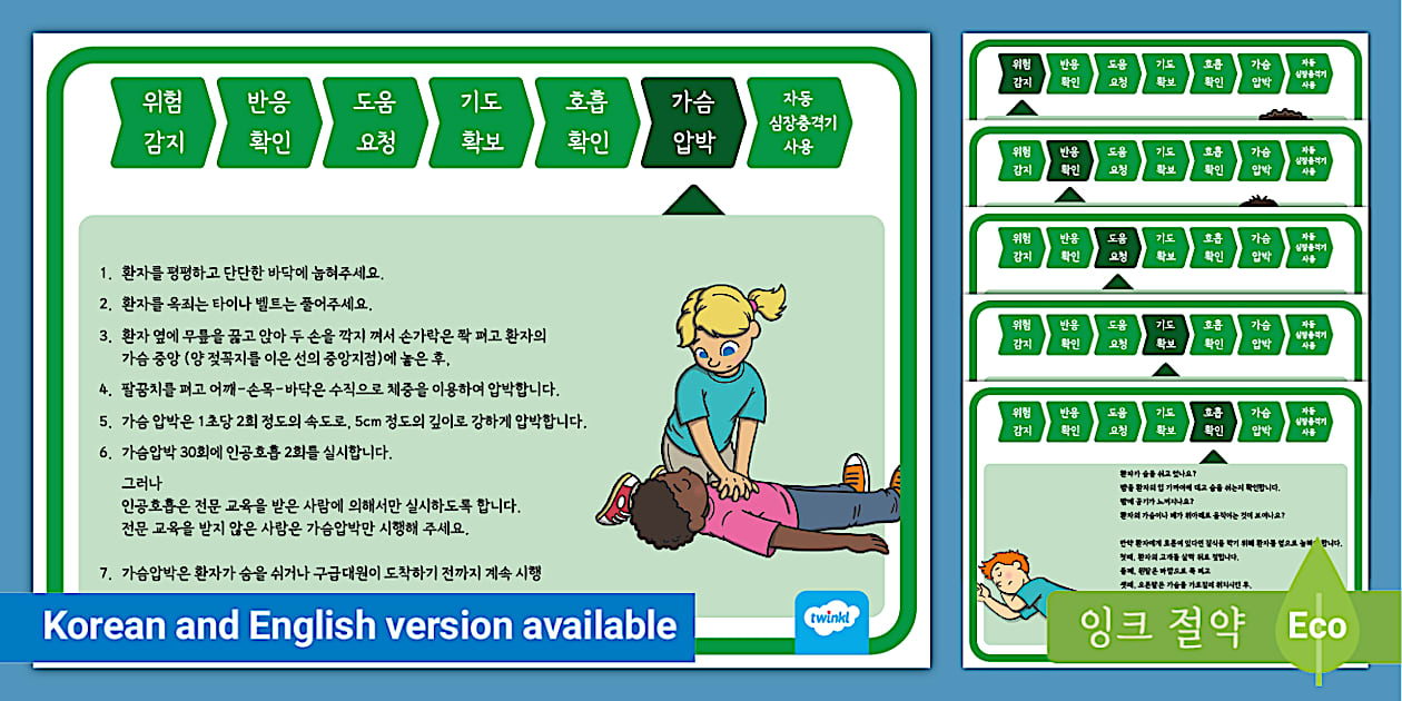 심폐소생술 교육 포스터 CPR Display Posters