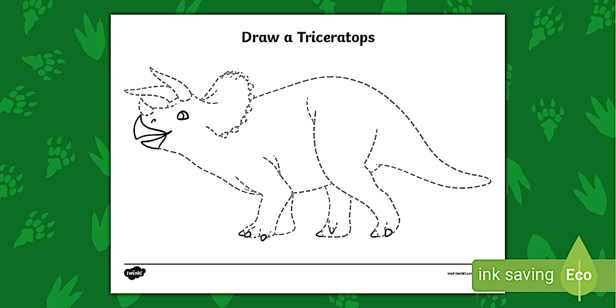 Draw a Triceratops Pencil Control Activity (teacher made)