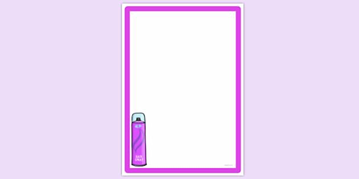 Simple Blank Hair Spray Can Page Border | Twinkl