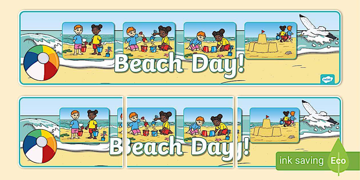 Beach Day Display Banner (teacher made) - Twinkl