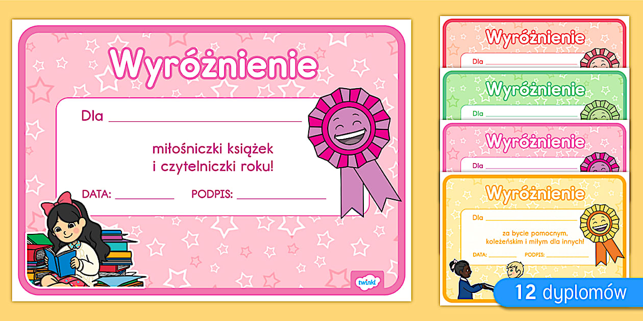 Wyróżnienia na koniec roku | Dyplomy (teacher made)