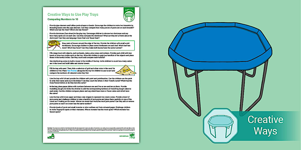 👉 EYFS Creative Ways to Use Play Trays: Comparing Numbers