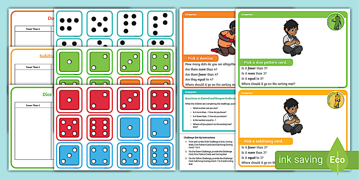 👉 Using More, Fewer and Equal Chilli Challenges Compare & Sort (Supporting