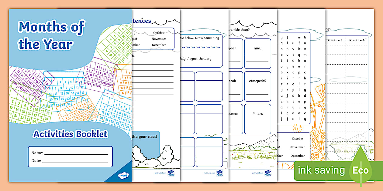 Months of the Year Activities Booklet (teacher made)