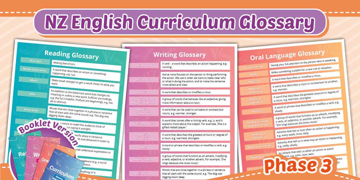 English Curriculum Glossary for Years 7-8