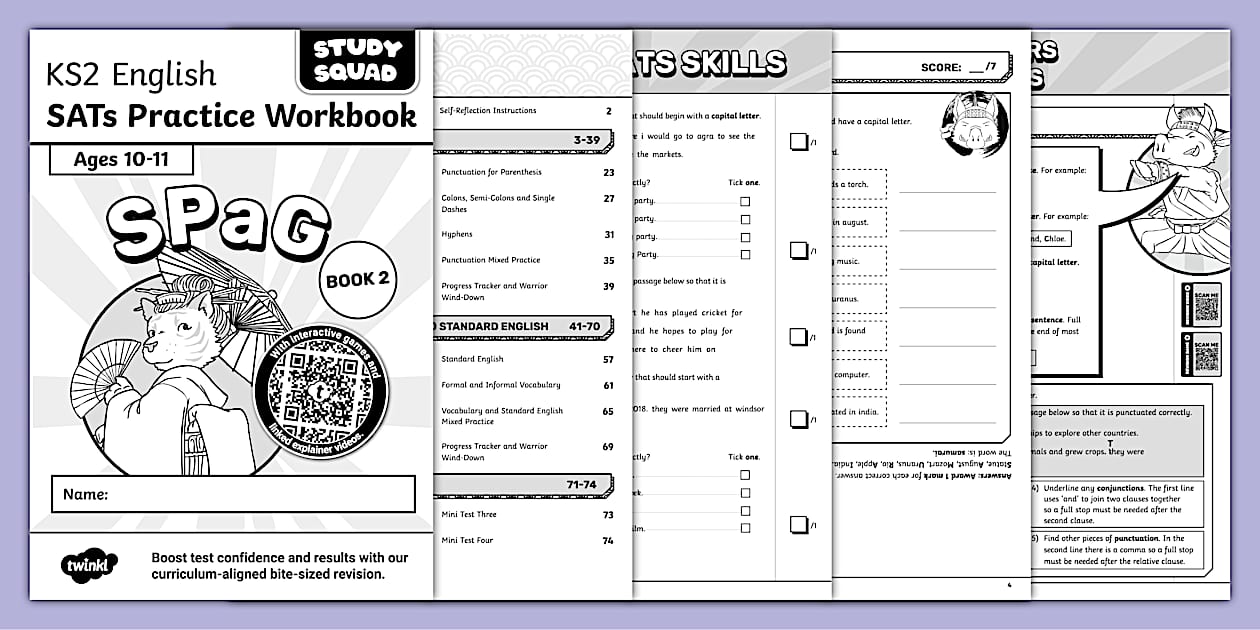Study Squad KS2 SATs Practice SPaG Workbook - Book 2