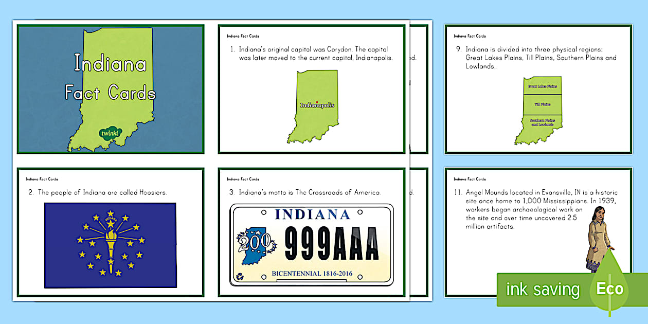 Indiana Fact Cards (professor feito) - Twinkl