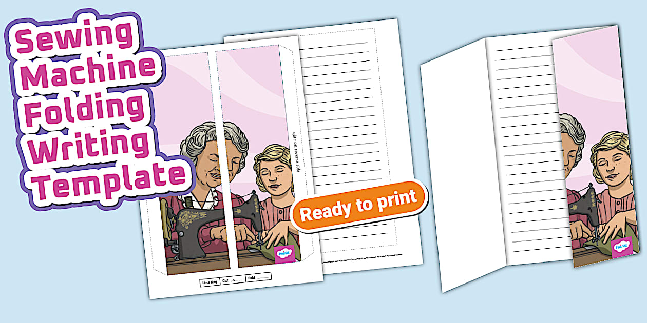* NEW * Sewing Machine Folding Writing Template
