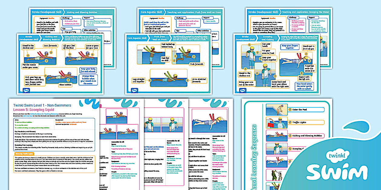 Twinkl Swim- Level 1 (Non-Swimmers) Lesson 5 -Scooping Squid