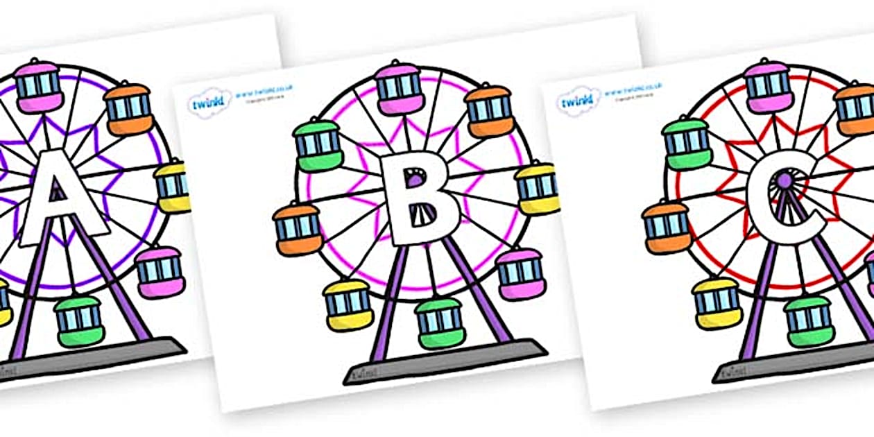 A-Z Alphabet on Ferris Wheels