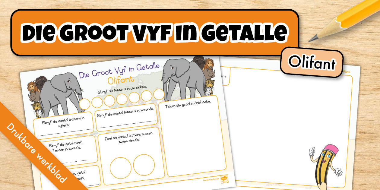 Gr. 2 Wiskunde Kwartaal 1 Beskryf, Orden en Vergelyk Getalle - Olifante