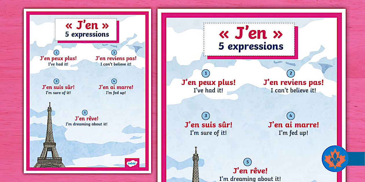 5 French expressions with J'en Poster