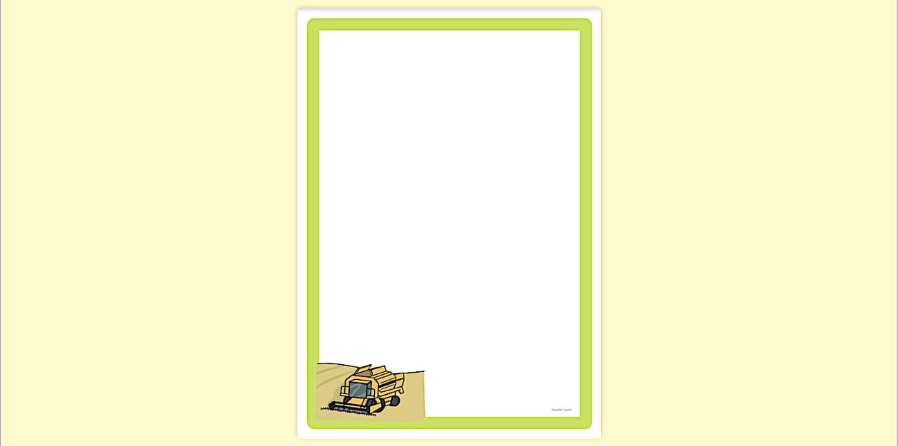 Simple Blank Farming Page Border | Page Borders | Twinkl