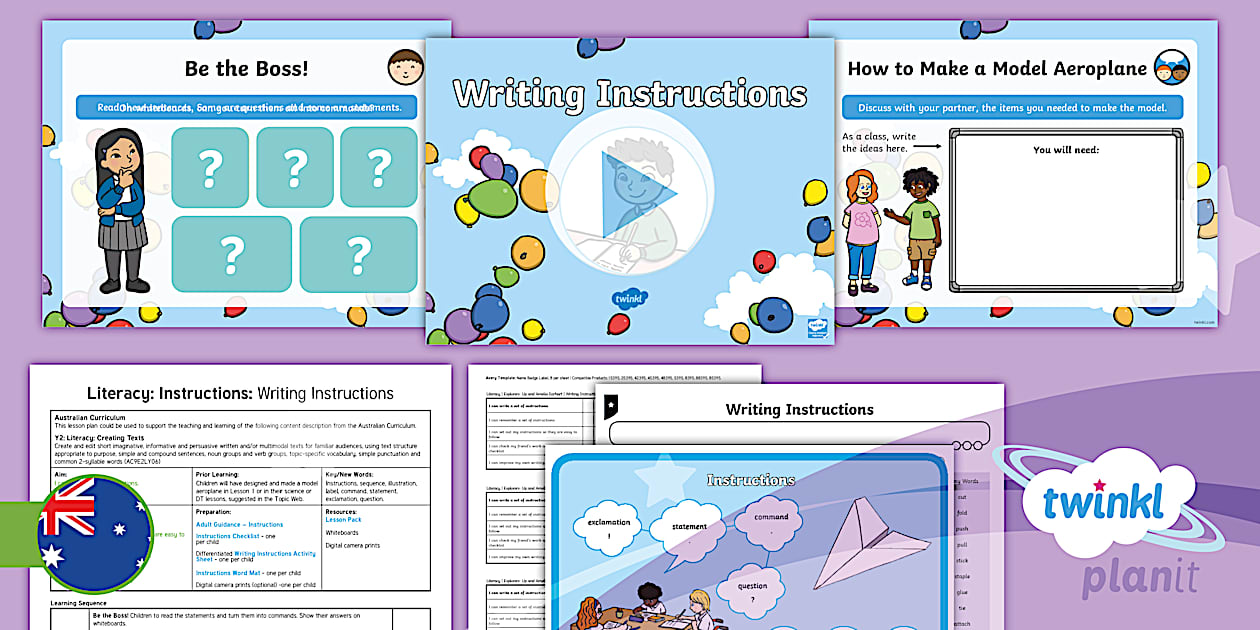 PlanIt English Year 2 Explorers: Up and Amelia Earhart: Instructions (2)