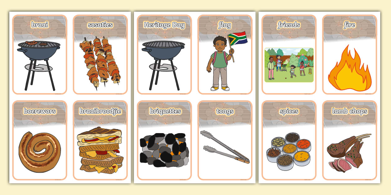Foundation Phase Life Skills - Braai Day Flashcards - Twinkl