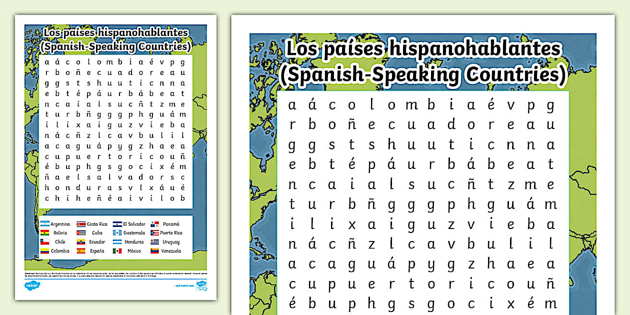 👉 Spanish-Speaking Countries Word Search - KS2 - Twinkl