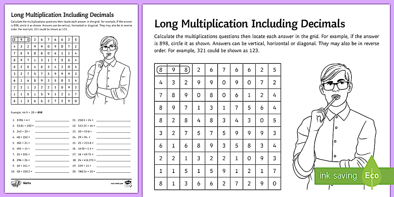 Number Grid: Long Multiplication (teacher made) - Twinkl