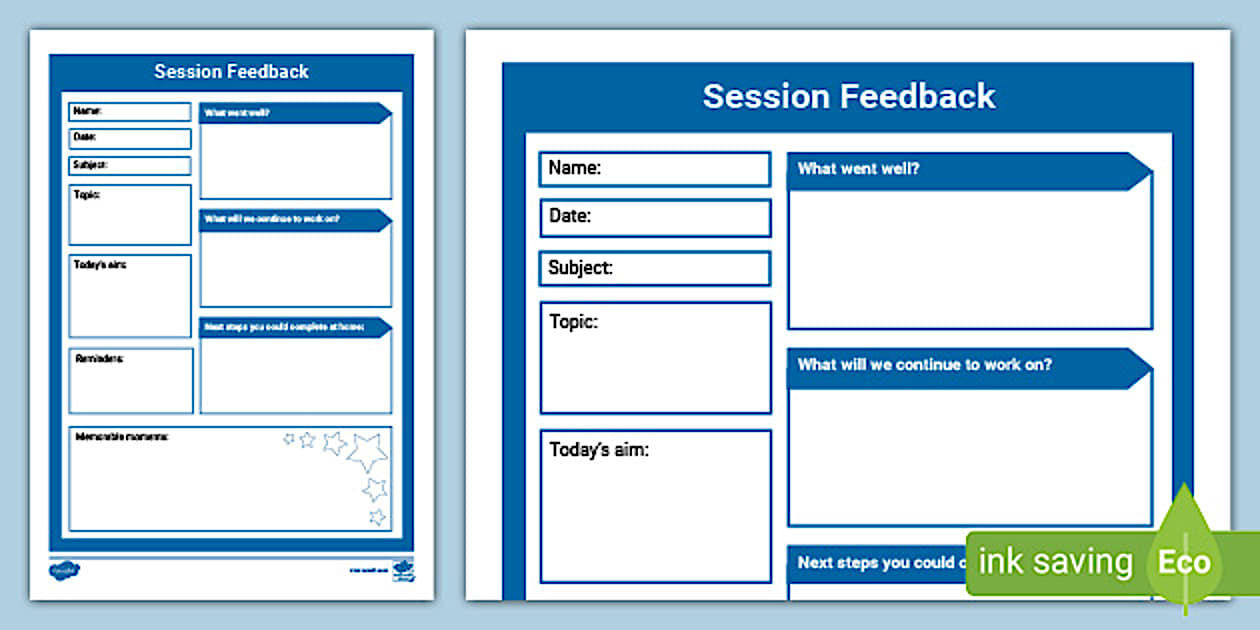 Tutor Session Feedback Form (teacher made) - Twinkl