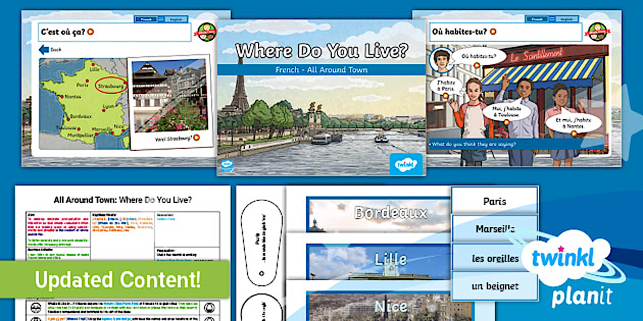 French Town Plan - Where Do You Live? Lesson Pack