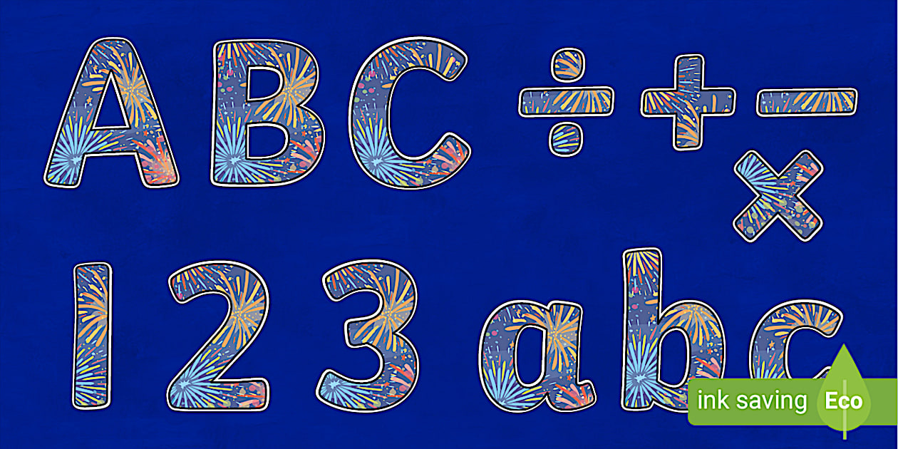Fireworks Themed Display Lettering (teacher made) - Twinkl